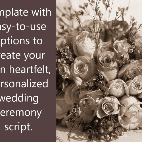 Easy to Customize Wedding Ceremony Script for the Officiant - Etsy