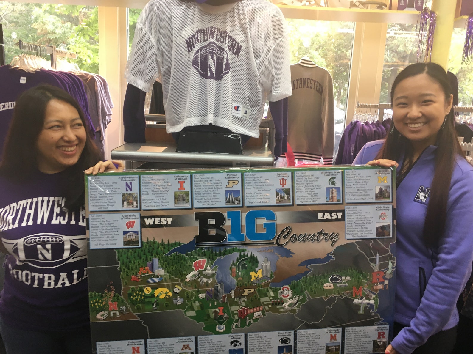 Big Ten Conference Traditional Map/poster (B1G Size = 24" X 36 ...