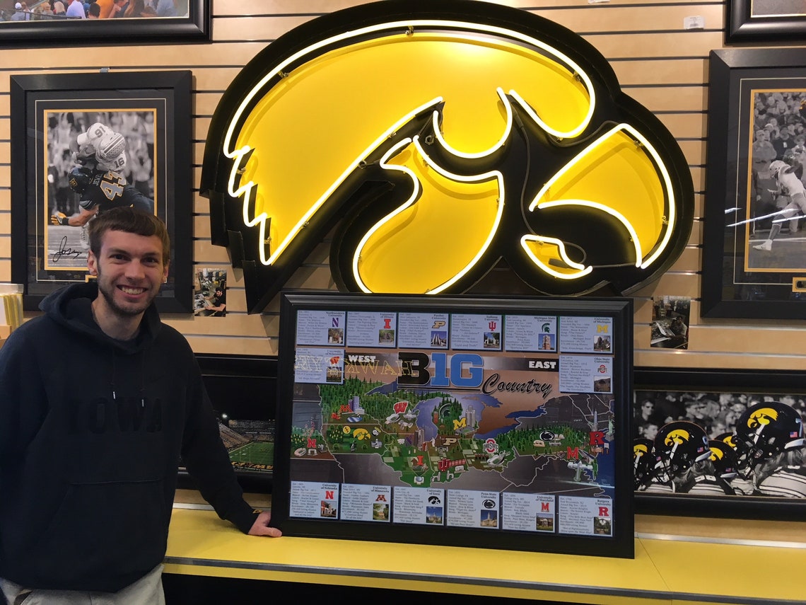 Big Ten Conference Traditional Map/poster (B1G Size = 24" X 36 ...