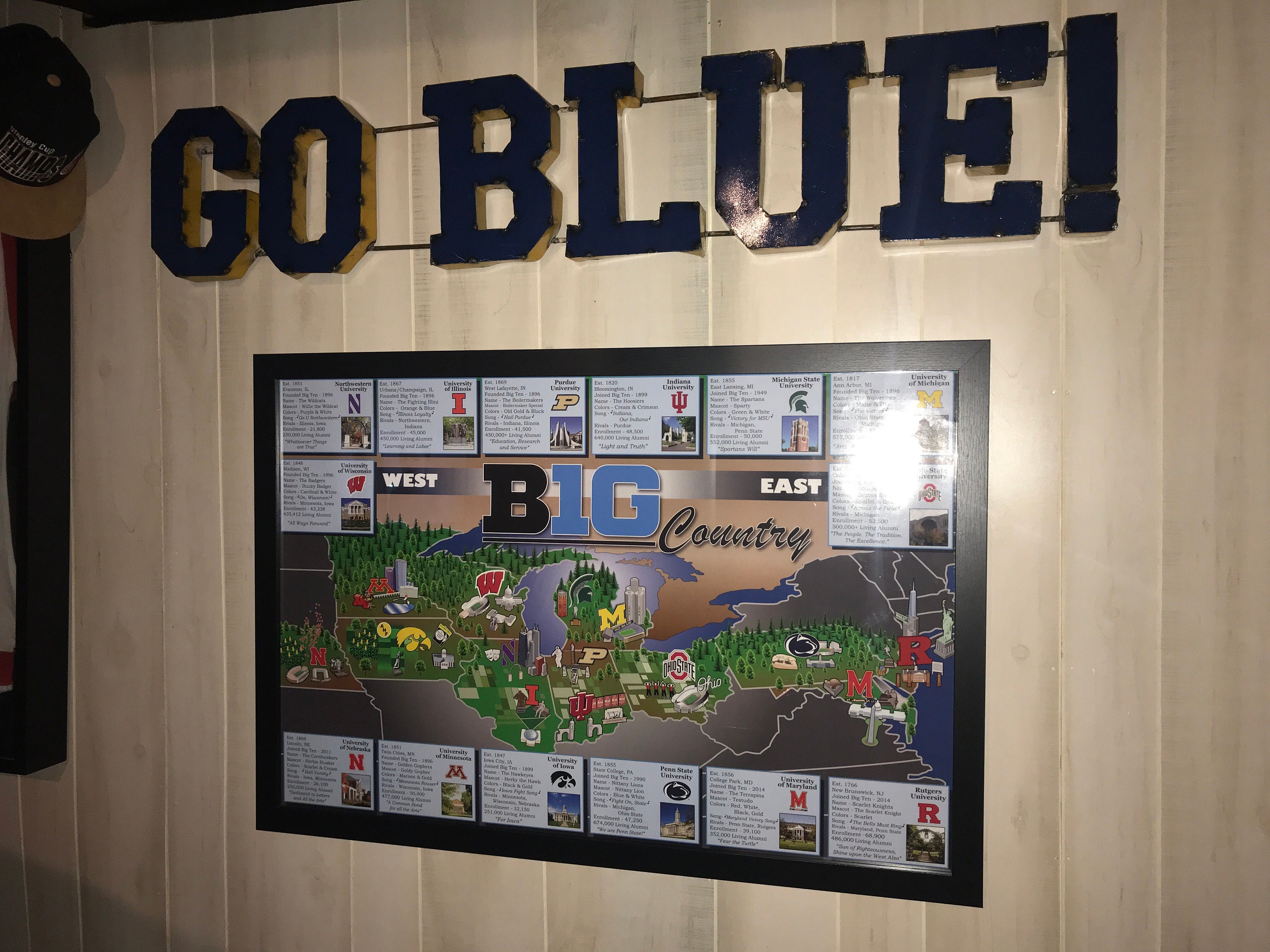 Big Ten Conference Map/poster B1G Size 24 X 36 Officially Licensed - Etsy