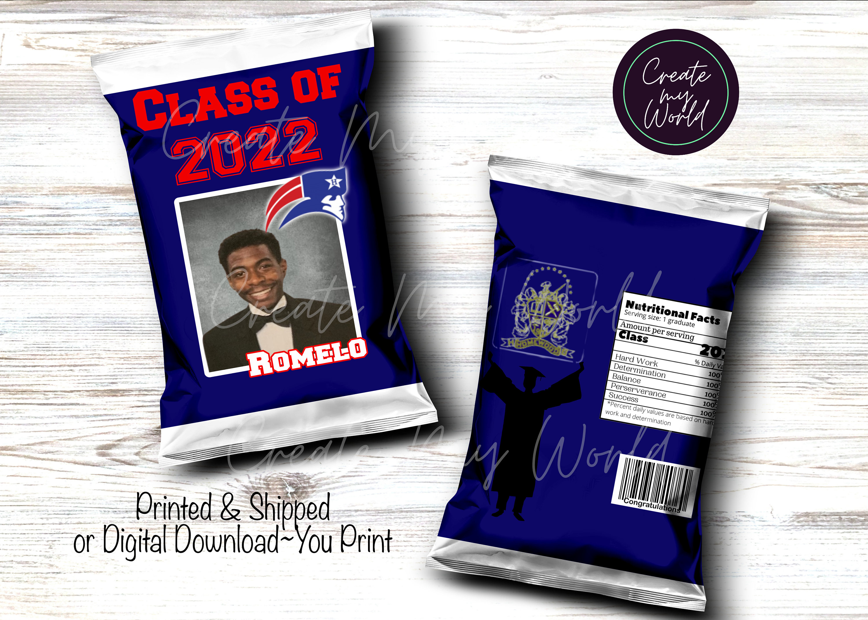 Custom Graduation Chip Bag- Digital File Only - Etsy