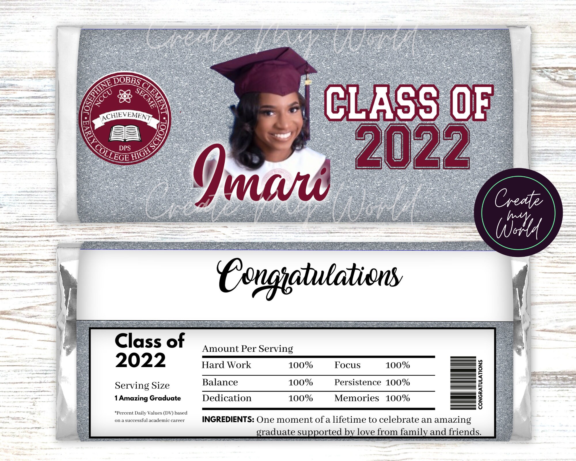Custom Graduation Candy Wrapper- Digital File or Printed & Shipped - Etsy