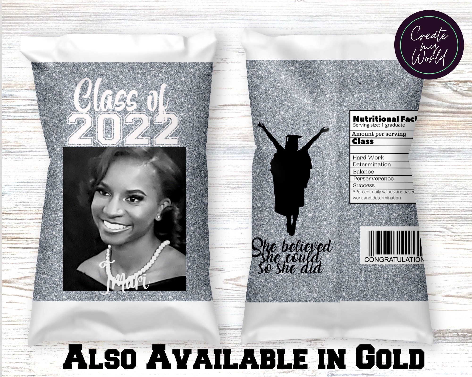 Personalized Graduation Chip Bag-digital File or Print & Shipped - Etsy