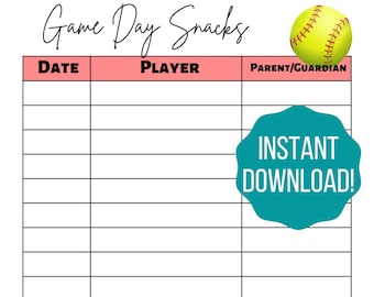 Printable Softball Sign - Etsy