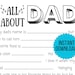 All About Dad Questionnaire / Dad Keepsake / Father's Day - Etsy
