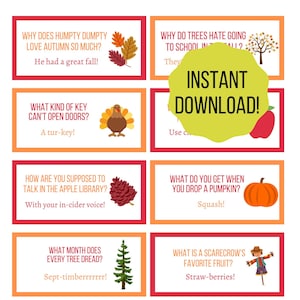 Fall Jokes / Lunchbox Jokes / Kids Jokes - Etsy