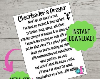 6x6 Thin Tile A Cheerleader's Prayer Cheerleading Gift Honor Present ...
