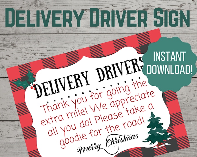 Personalized Delivery Driver Sign, Thank You Sign, Package Sign, Front ...