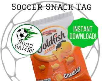 PRINTABLE Way to Goal Labels Soccer Snack Bag Tag Soccer Mom Digital ...