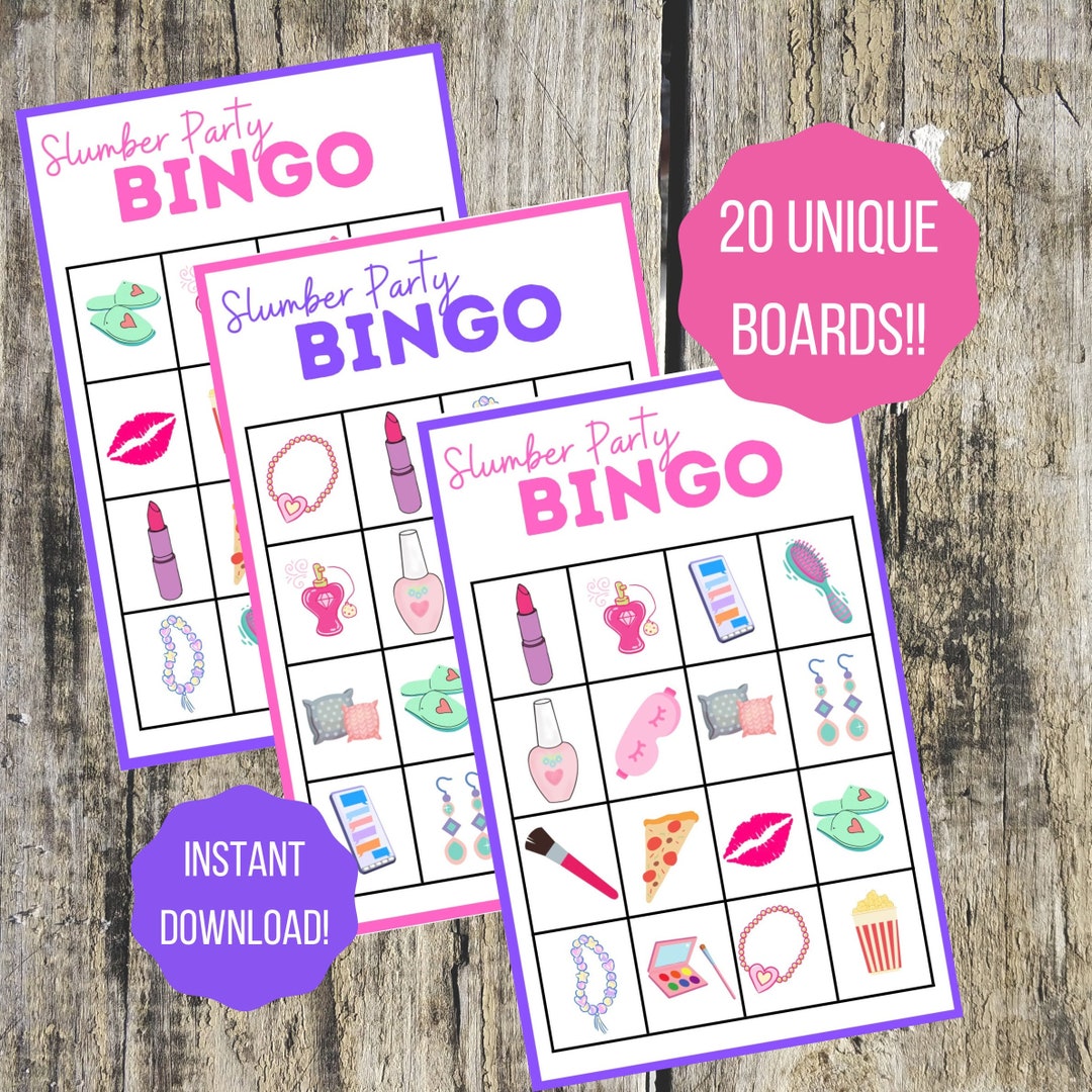 Slumber Party Bingo / Sleepover Bingo - Etsy