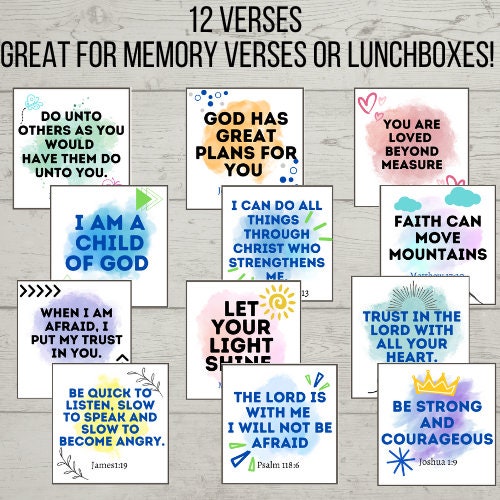 Memory Verse | Scriptures for Kids | Lunchbox Scriptures - Etsy