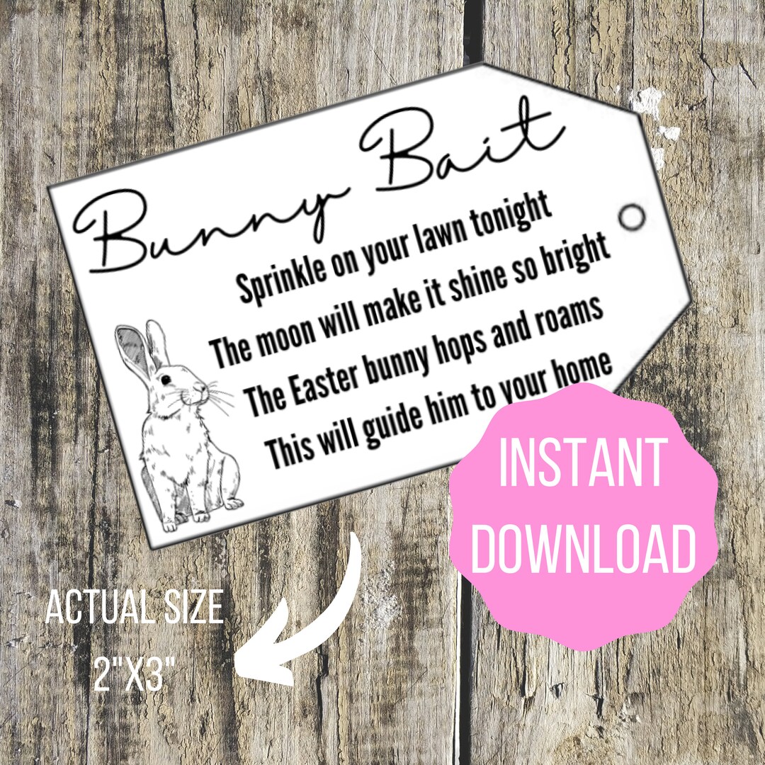 Bunny Bait Printable Tag - Etsy