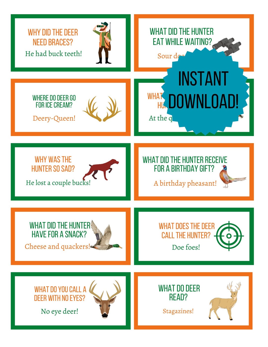 Hunting Jokes / Hunter Jokes / Lunchbox Jokes / Kid Jokes - Etsy