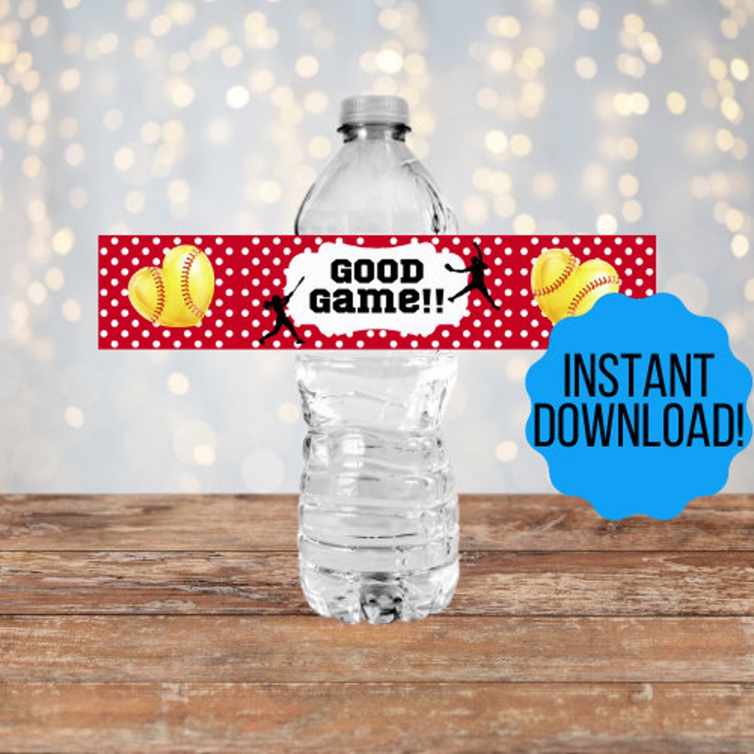 Softball Water Bottle Labels | Softball Game Snacks | Softball ...