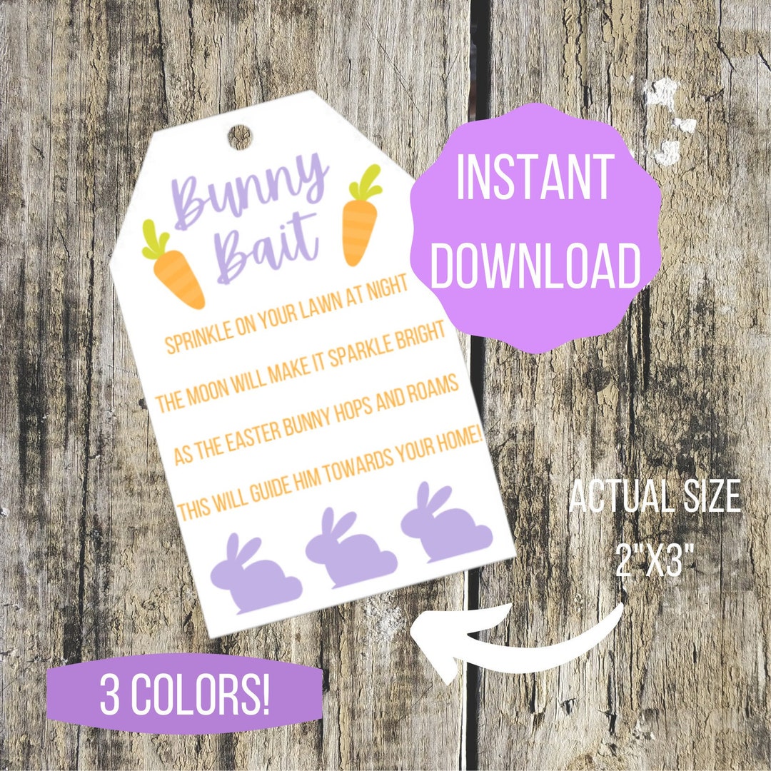 Bunny Bait Printable Tag - Etsy