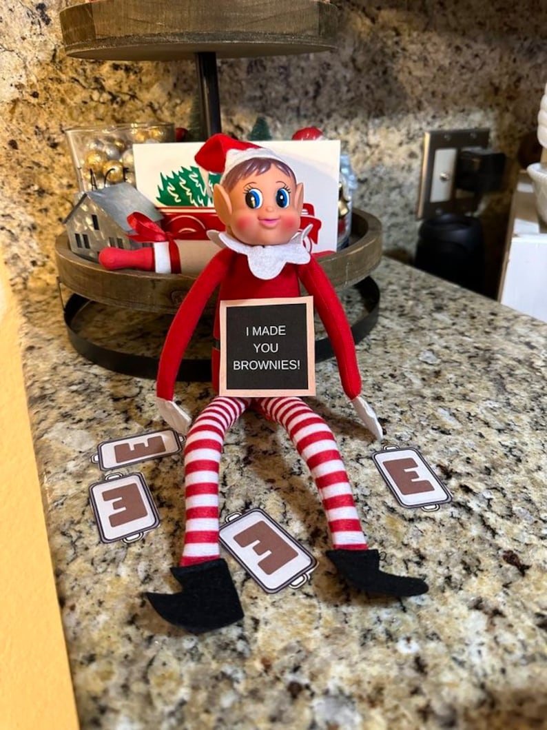 Elf Prop Brownies | Christmas Elf Friend | Elf Letterboard - Etsy