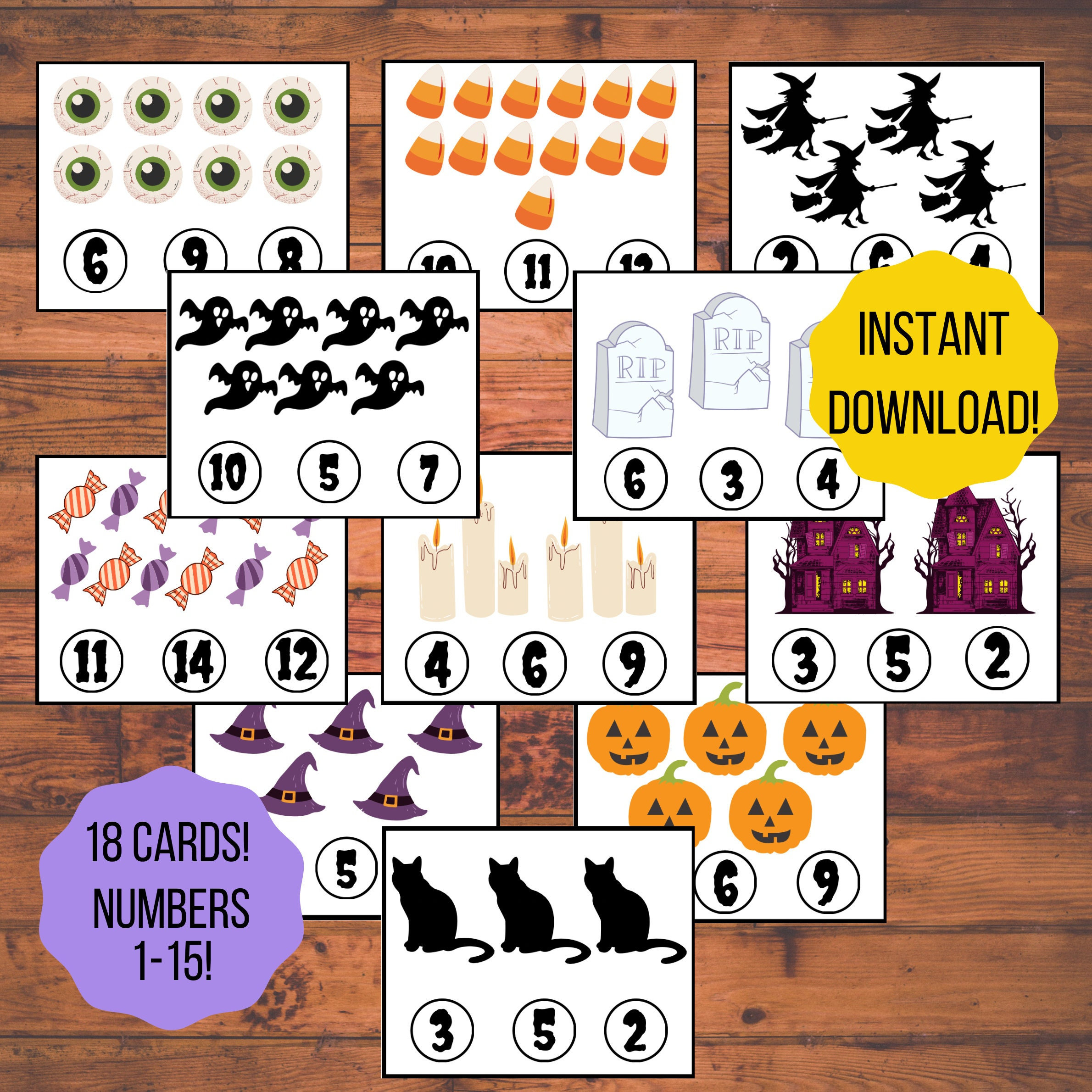 Halloween Math Activity / Halloween Counting / Preschool Math - Etsy