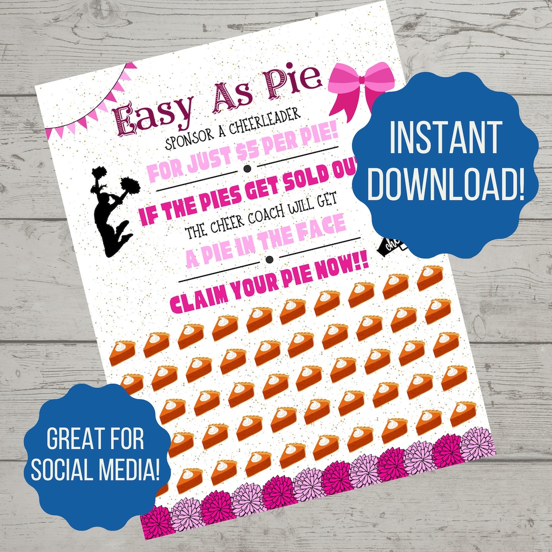 Easy as Pie Cheer Fundraiser | Pie in the Face Fundraiser | Cheerleading Fundraiser | Cheer ...