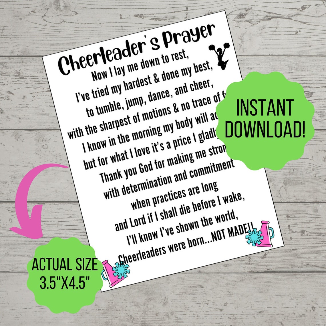 Cheerleader's Prayer Cheer Prayer Cheer Tag - Etsy