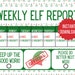 Elf Weekly Behavior Report / Elf Report / Elf Chart - Etsy