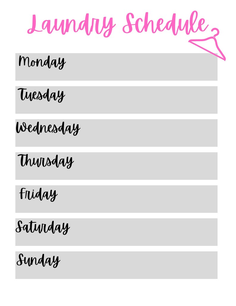 Laundry Schedule / Laundry Printable / Home Binder / Mom - Etsy
