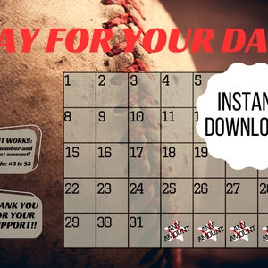 Baseball Fundraiser / Baseball Calendar Fundraiser / Baseball Pay Day ...
