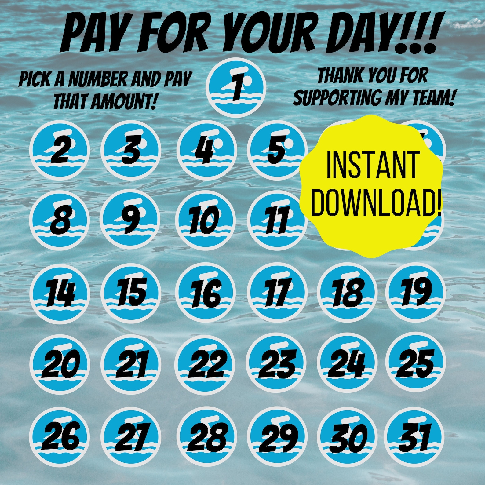 Swim Team / Dive Calendar Fundraiser - Etsy