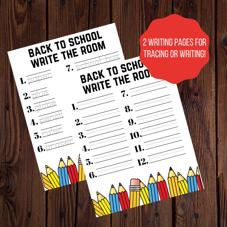 Back to School Write the Room Printable - Etsy