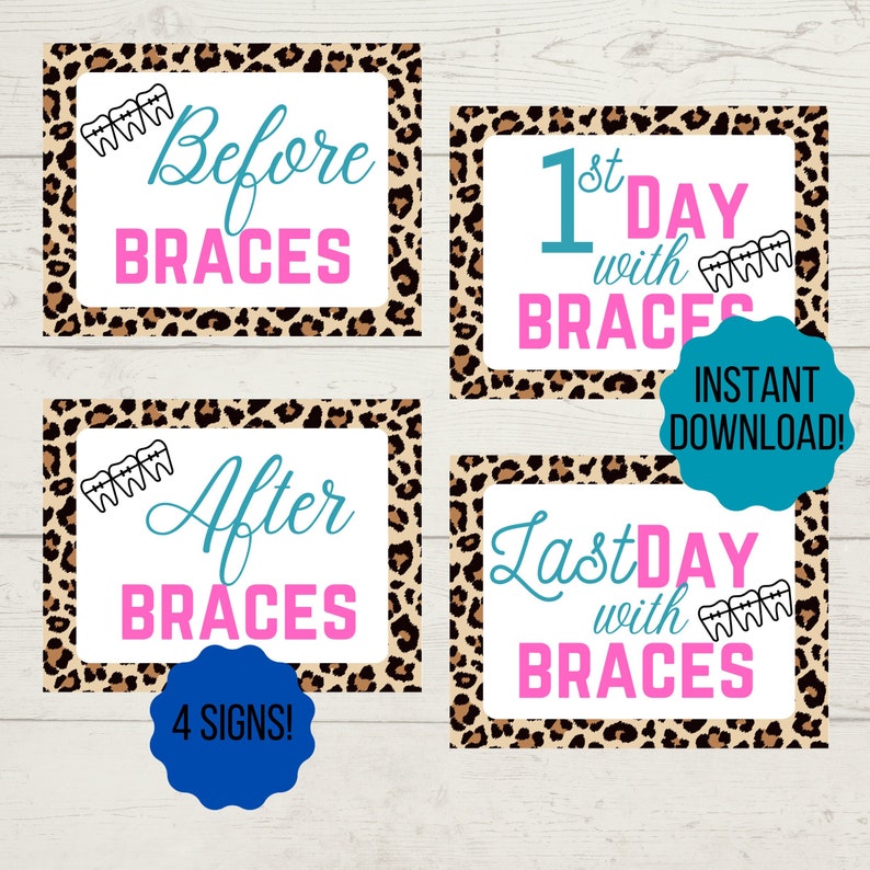 Before/after & First/last Day With Braces Sign for Kids or Adults - Etsy