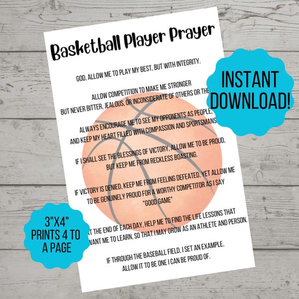 Basketball Prayer - Etsy