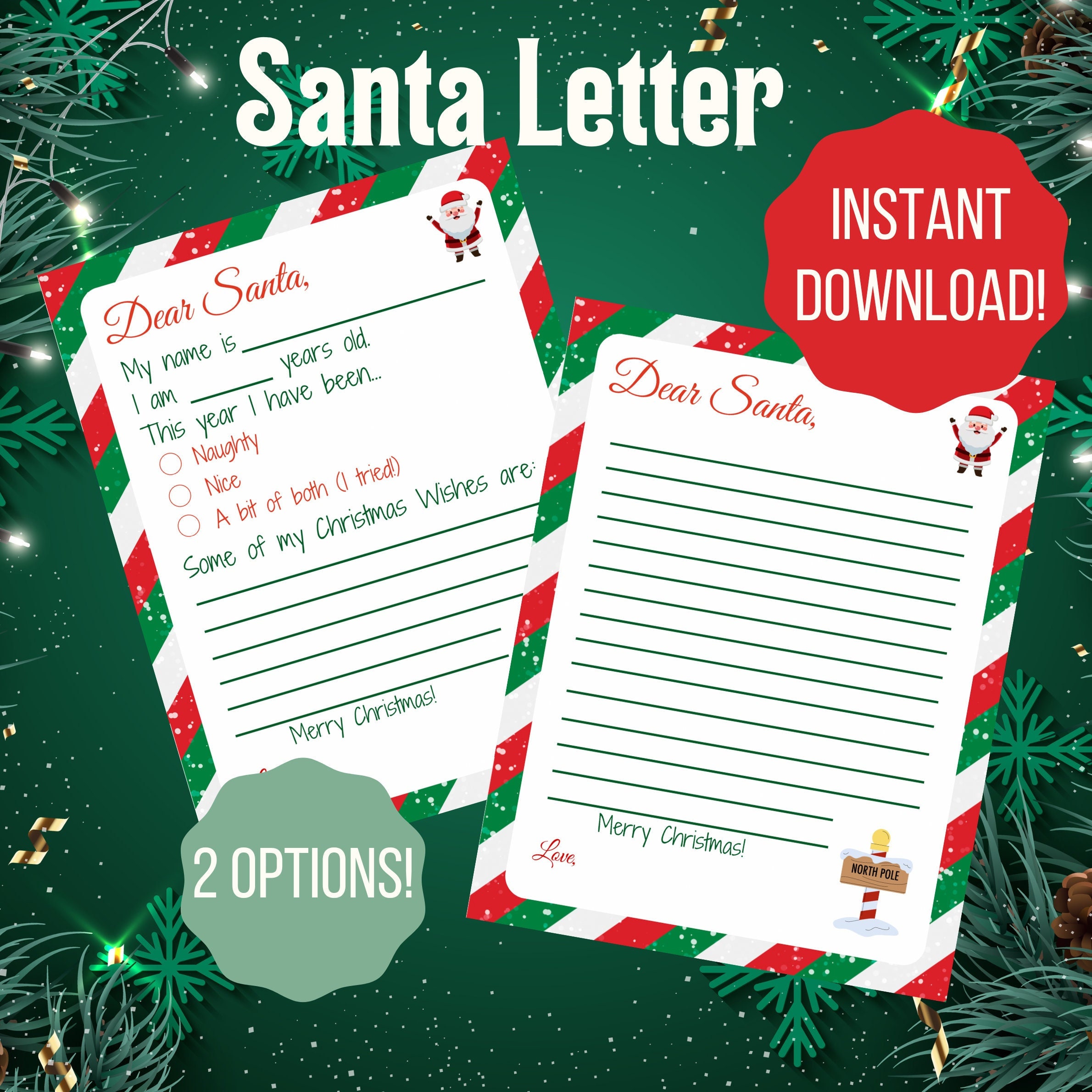 Santa Letter / Dear Santa / North Pole Mail / Santa Mail / Letter to ...