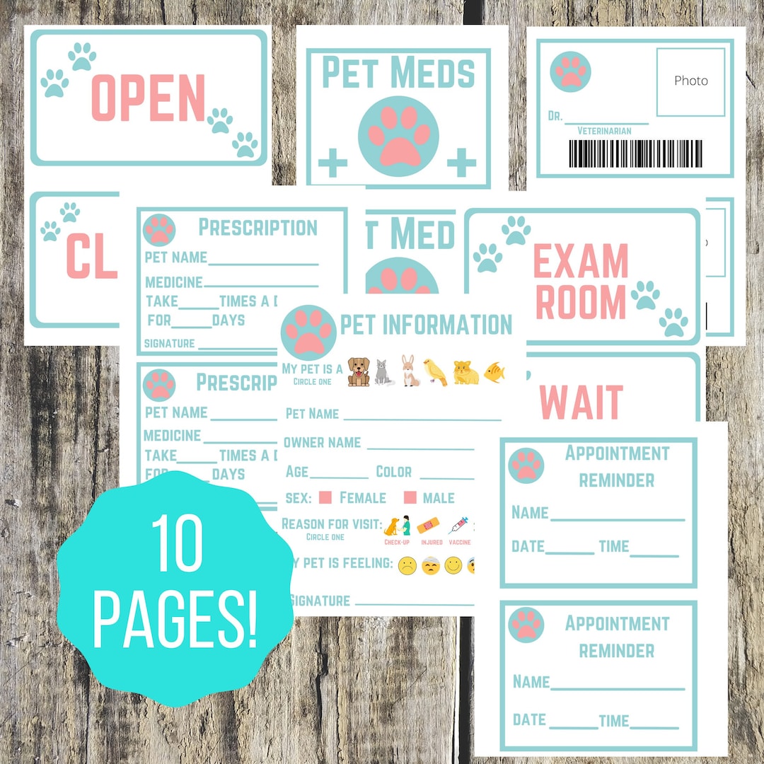 Veterinarian Dramatic Play Printables / Vet Pretend Play / Dramatic ...