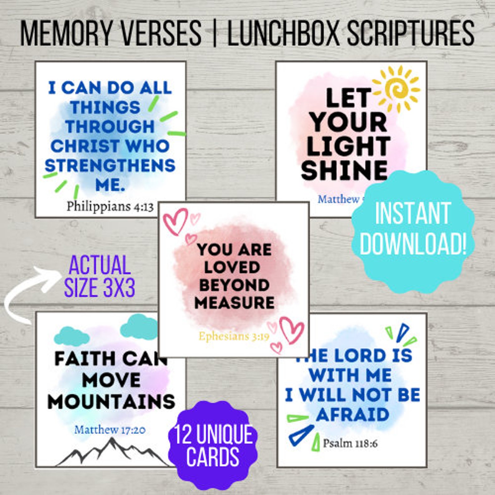 Memory Verse | Scriptures for Kids | Lunchbox Scriptures - Etsy