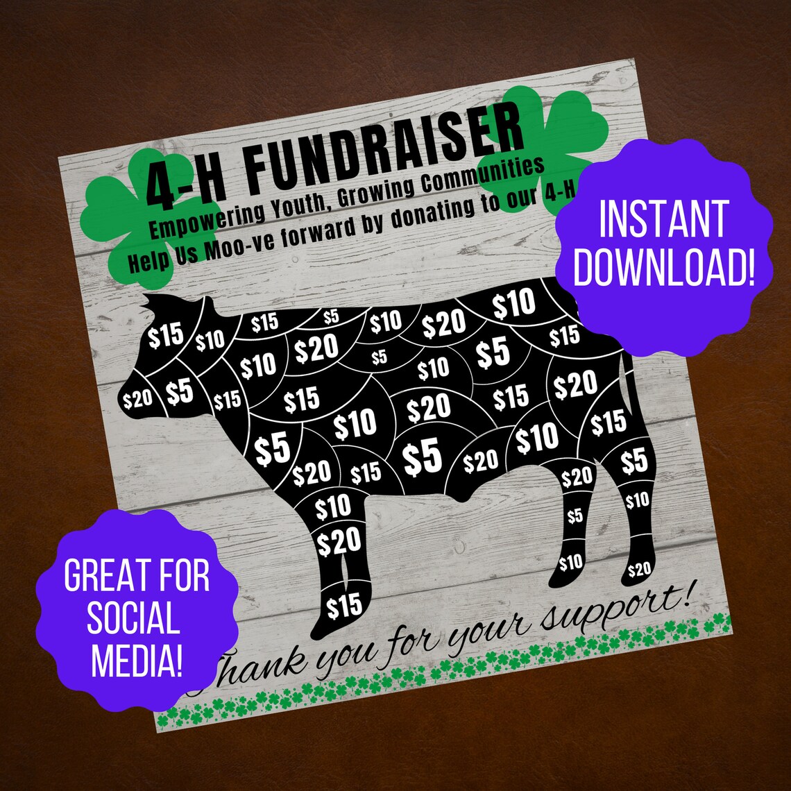4-H Fundraiser Social Media Fundraiser 4-H Cattle Fundraiser - Etsy