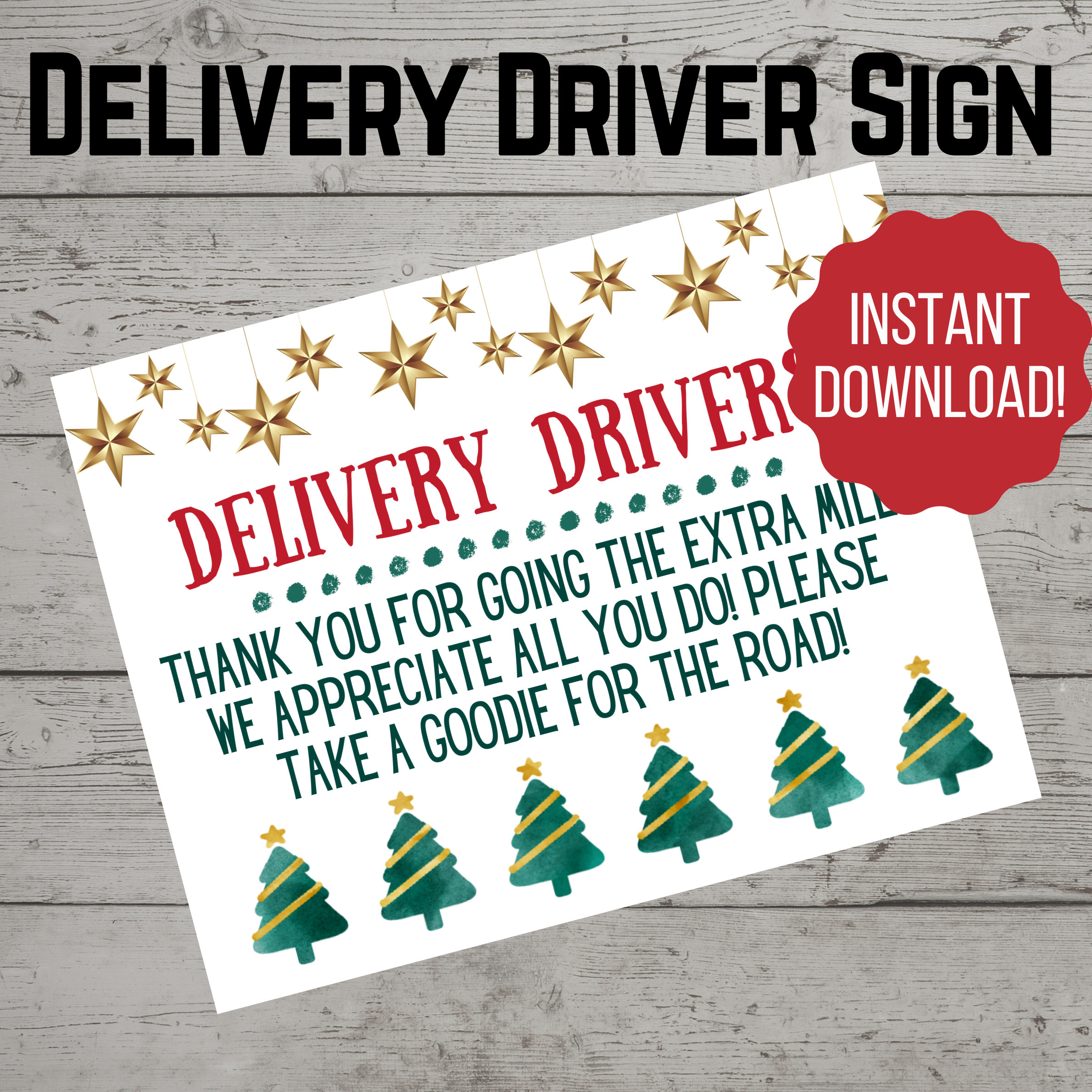 Delivery Driver Sign | Holiday Sign | Usps\fed Ex\ups | Merry Christmas ...