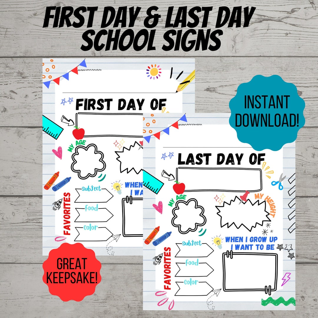 First & Last Day of School Signs | Keepsake Signs - Etsy