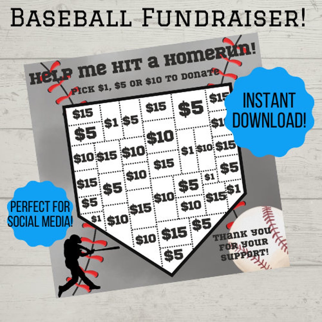 Baseball Fundraiser / Social Media Fundraiser Baseball / - Etsy
