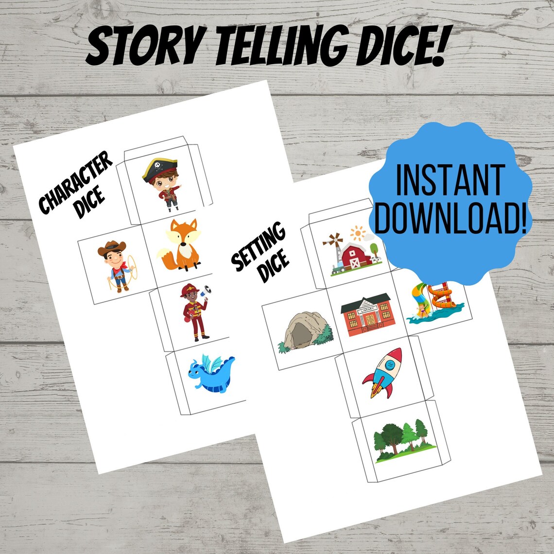 Story Telling Dice / Character & Setting Dice - Etsy