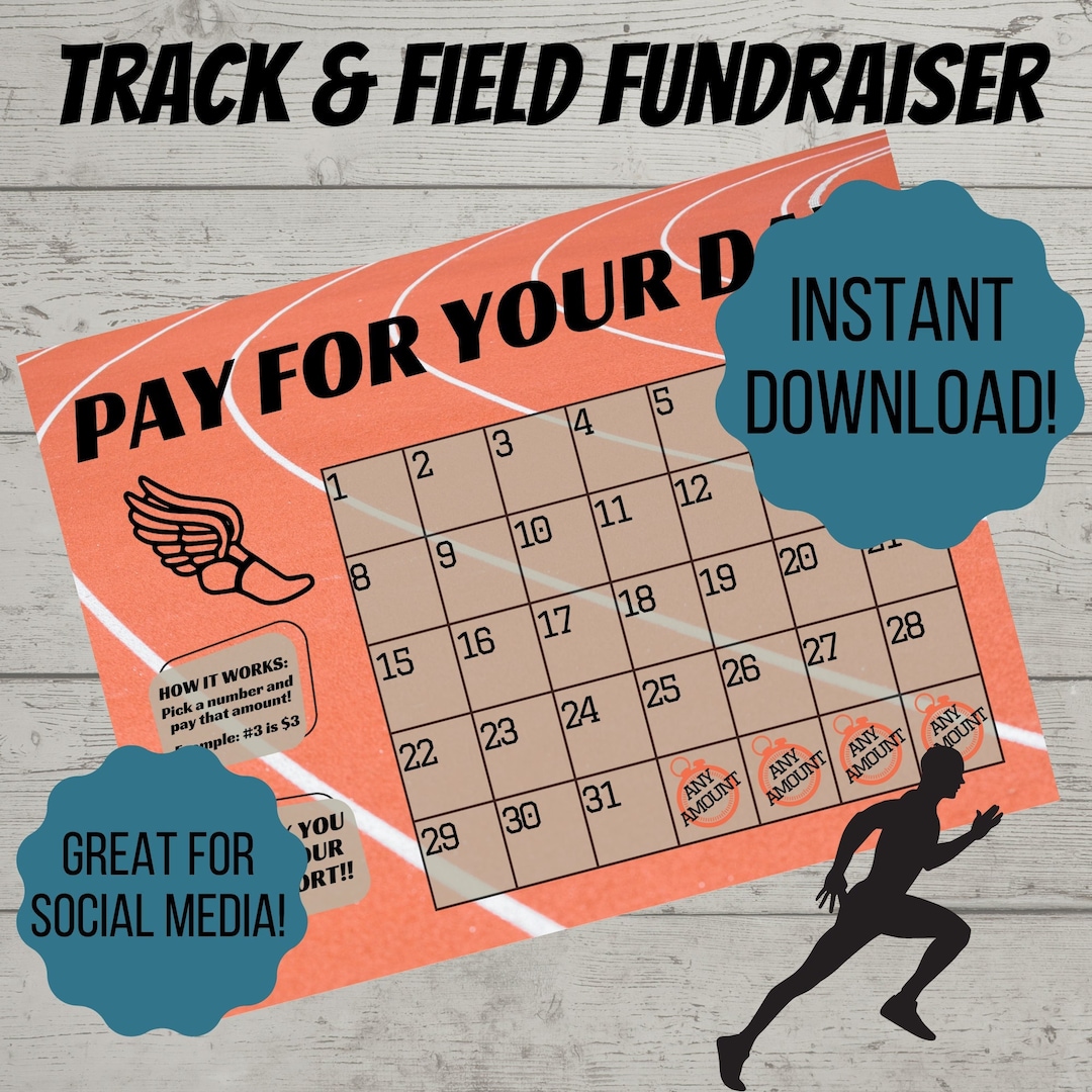 Track & Field Fundraiser | Track Fundraiser | Calendar Fundraiser - Etsy