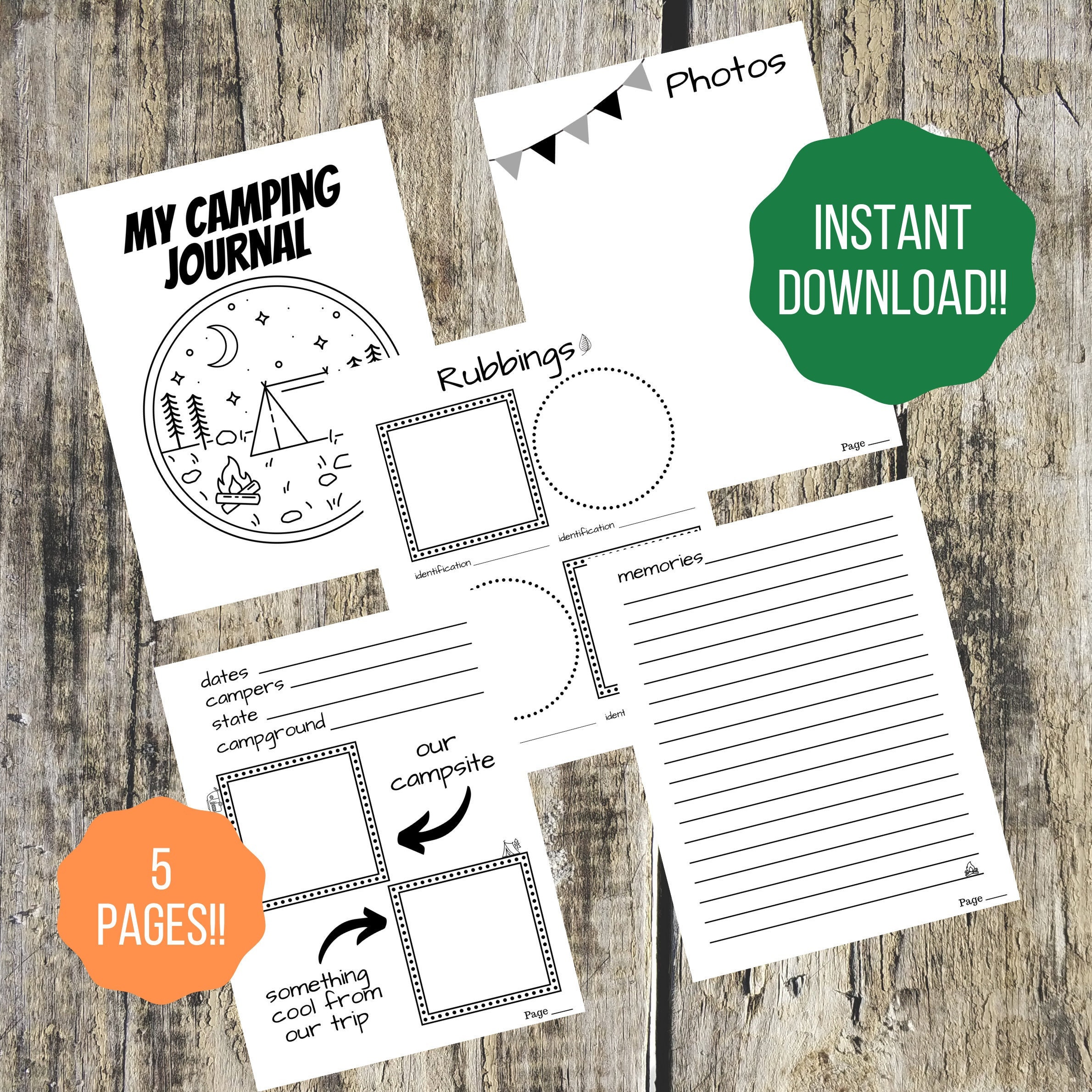 Camping Journal Printable - Etsy