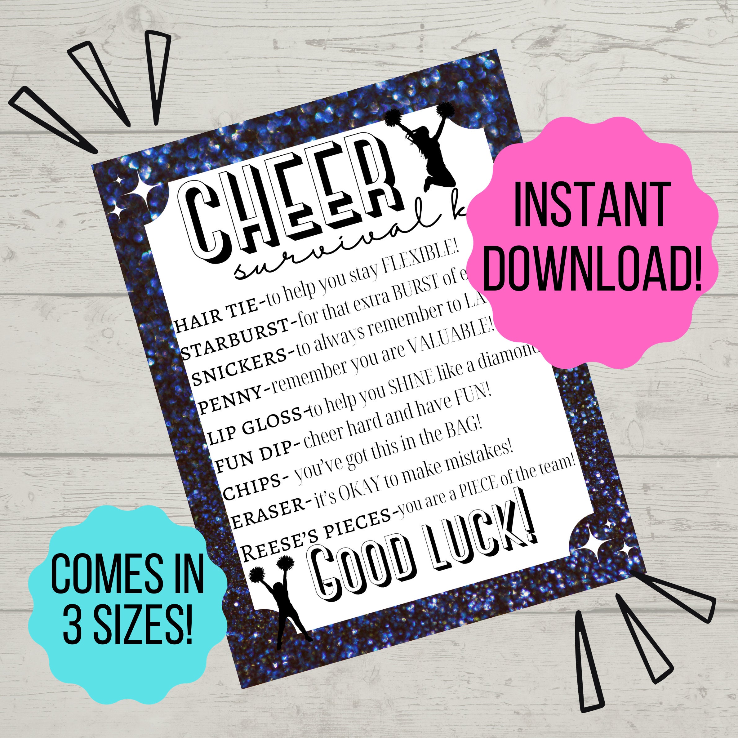 Navy Blue Cheer Survival Kit Cheerleader Survival Kit - Etsy