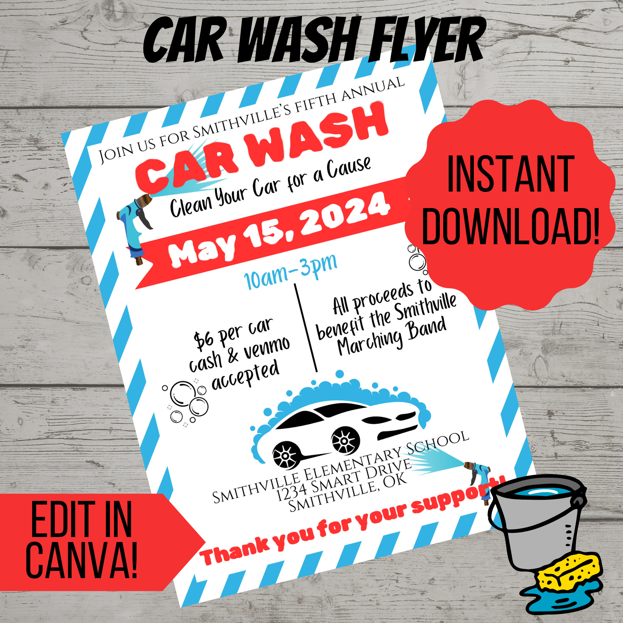 Car Wash Flyer | EDITABLE Car Wash | Car Wash Fundraiser | Fundraiser ...