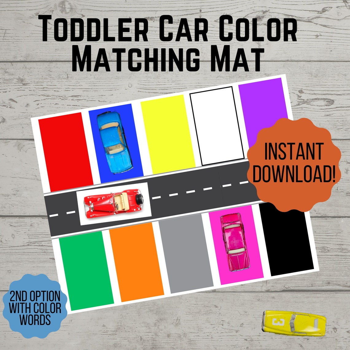 Color Matching Activity With Cars for Toddler - Etsy