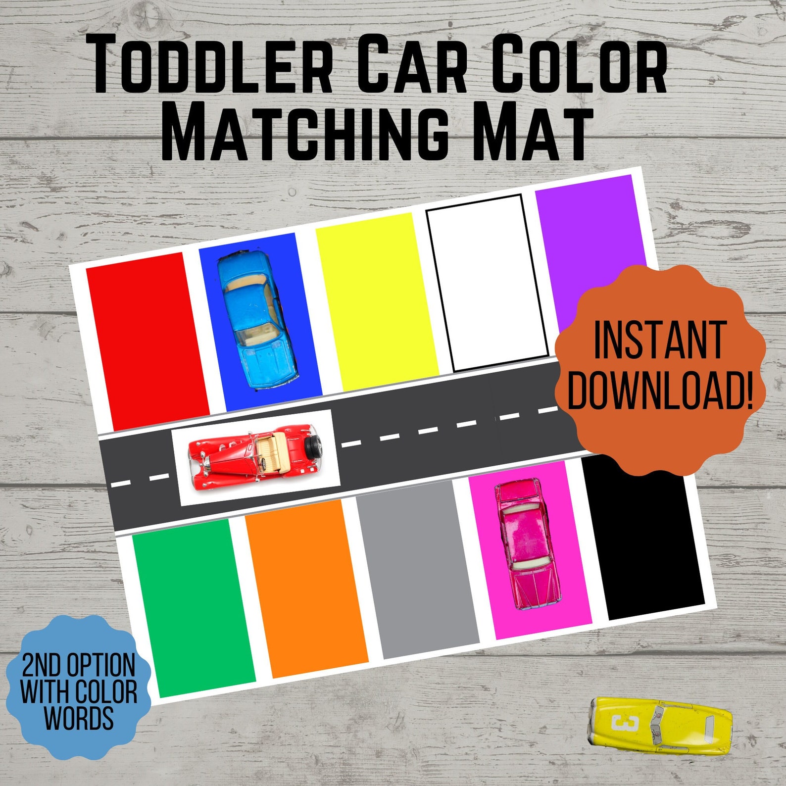 Color Matching Activity With Cars for Toddler - Etsy