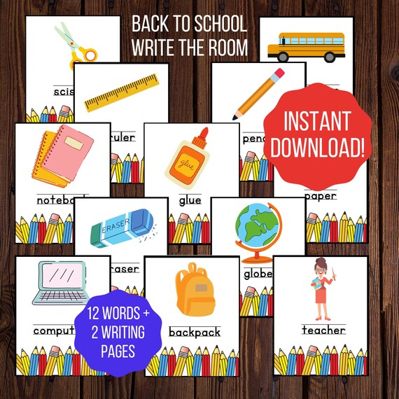 Back to School Write the Room Printable - Etsy