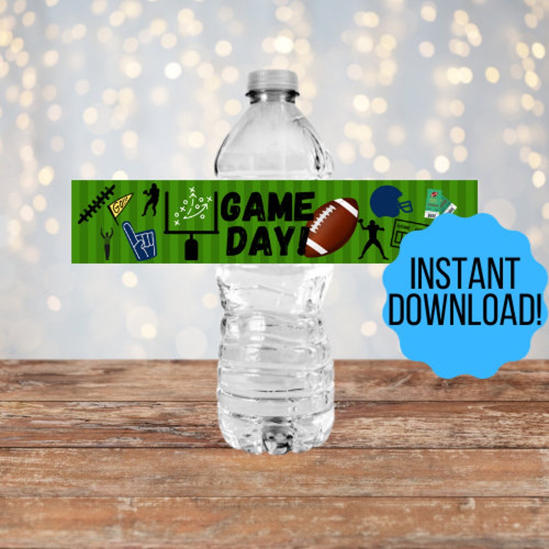 Football Water Bottle Labels | Game Day Water Bottle Labels - Etsy