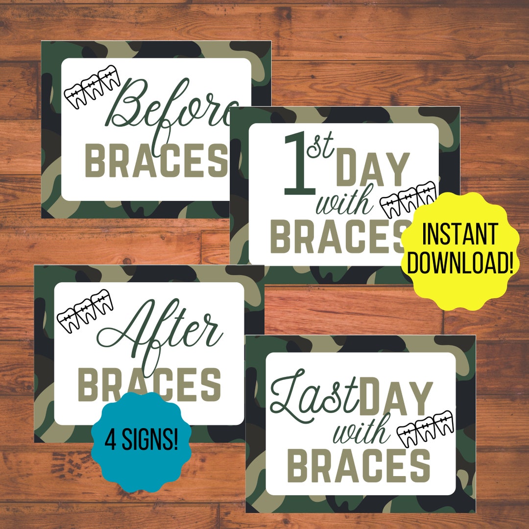 Before/after & First/last Day With Braces Sign for Kids or Adults - Etsy
