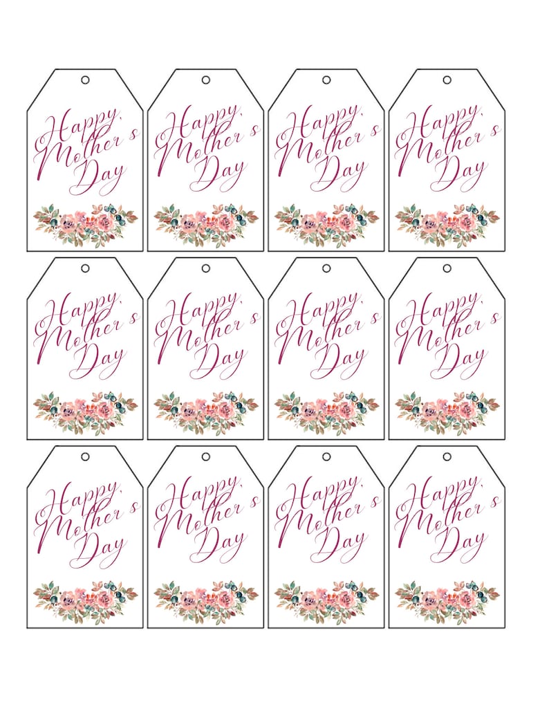 Printable Mother's Day Gift Tags - Etsy