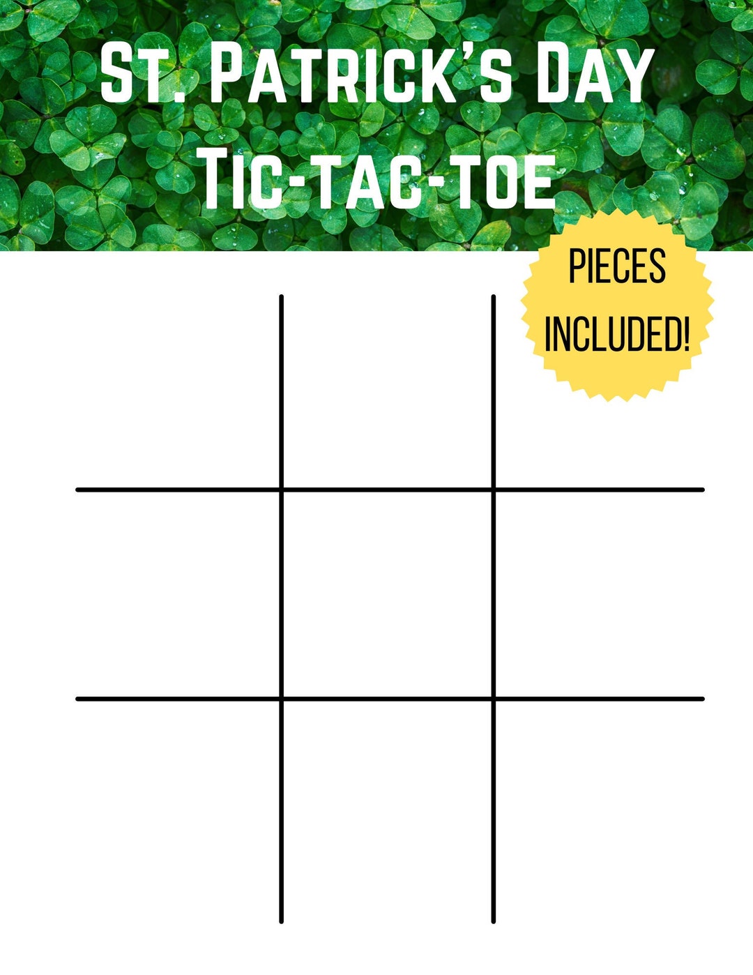 St. Patrick's Day Tic-tac-toe | St. Patrick's Day Game | St. Patrick's ...