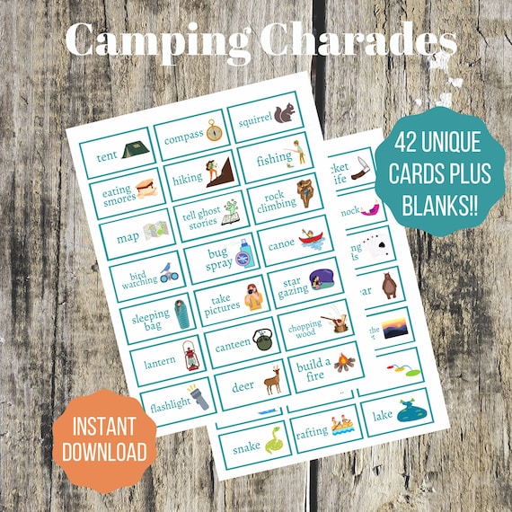 Camping Charades / Camping Games / Camping Activity / Charades - Etsy